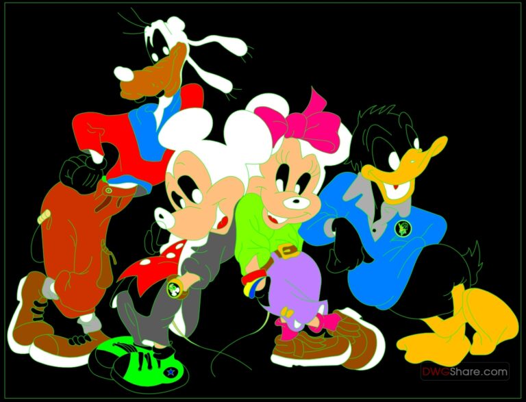 20.Disney Cartoons free AutoCAD drawings