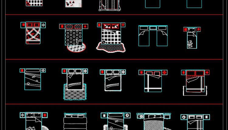 27.Bedroom top view AutoCAD blocks free download - Free Cad Blocks ...