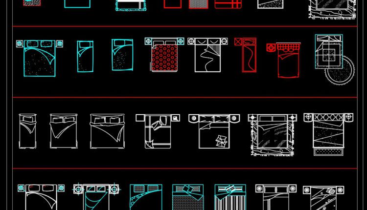 32.Bedroom top view AutoCAD blocks free download - Free Cad Blocks ...