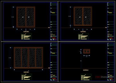 347.Free cad blocks Detail windows DWG download