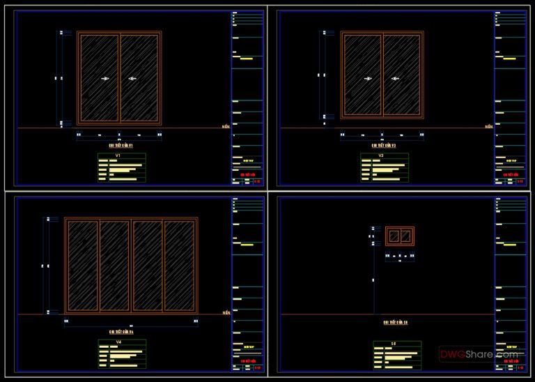 347.Free cad blocks Detail windows DWG download