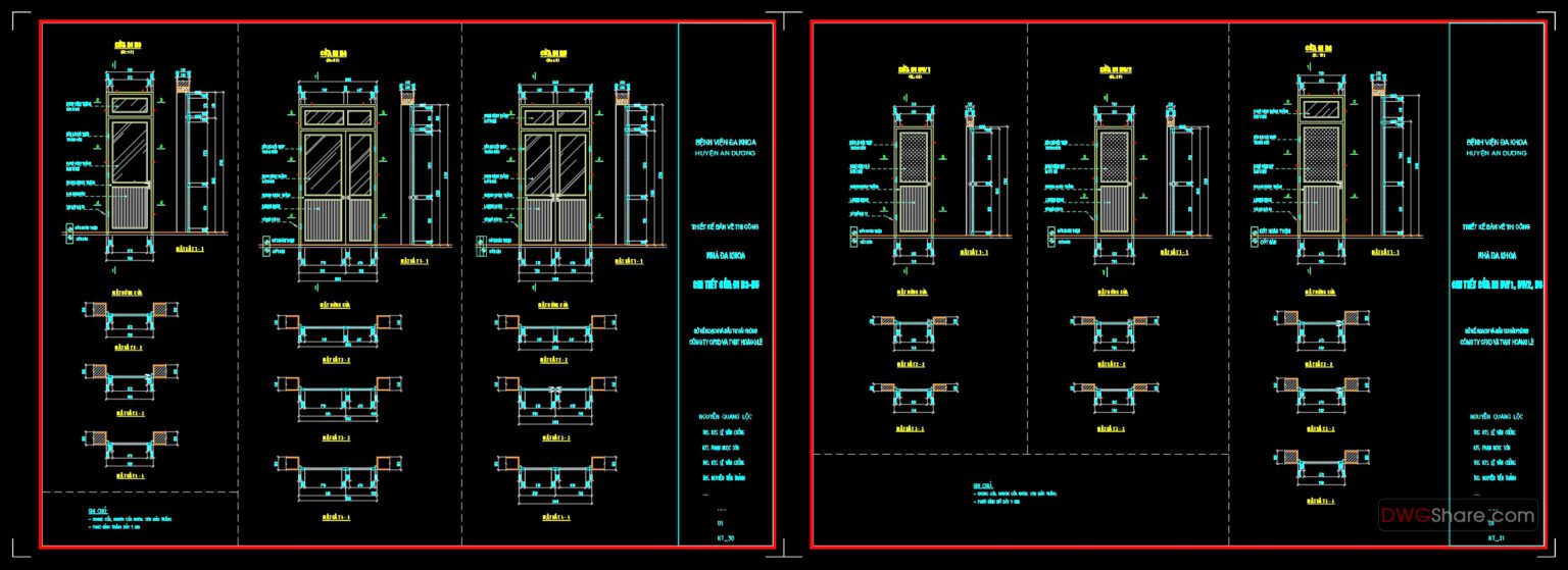 350.Free cad blocks Detail doors windows DWG download