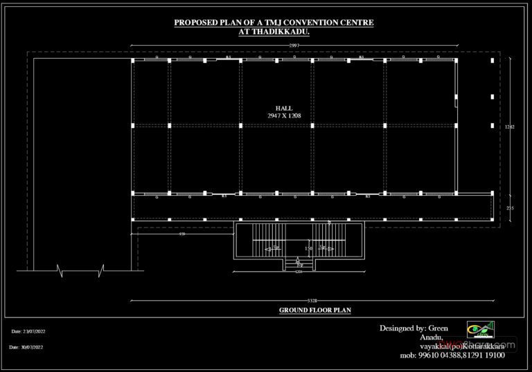 37.Proposed plan of a convention centre AutoCAD File DWG