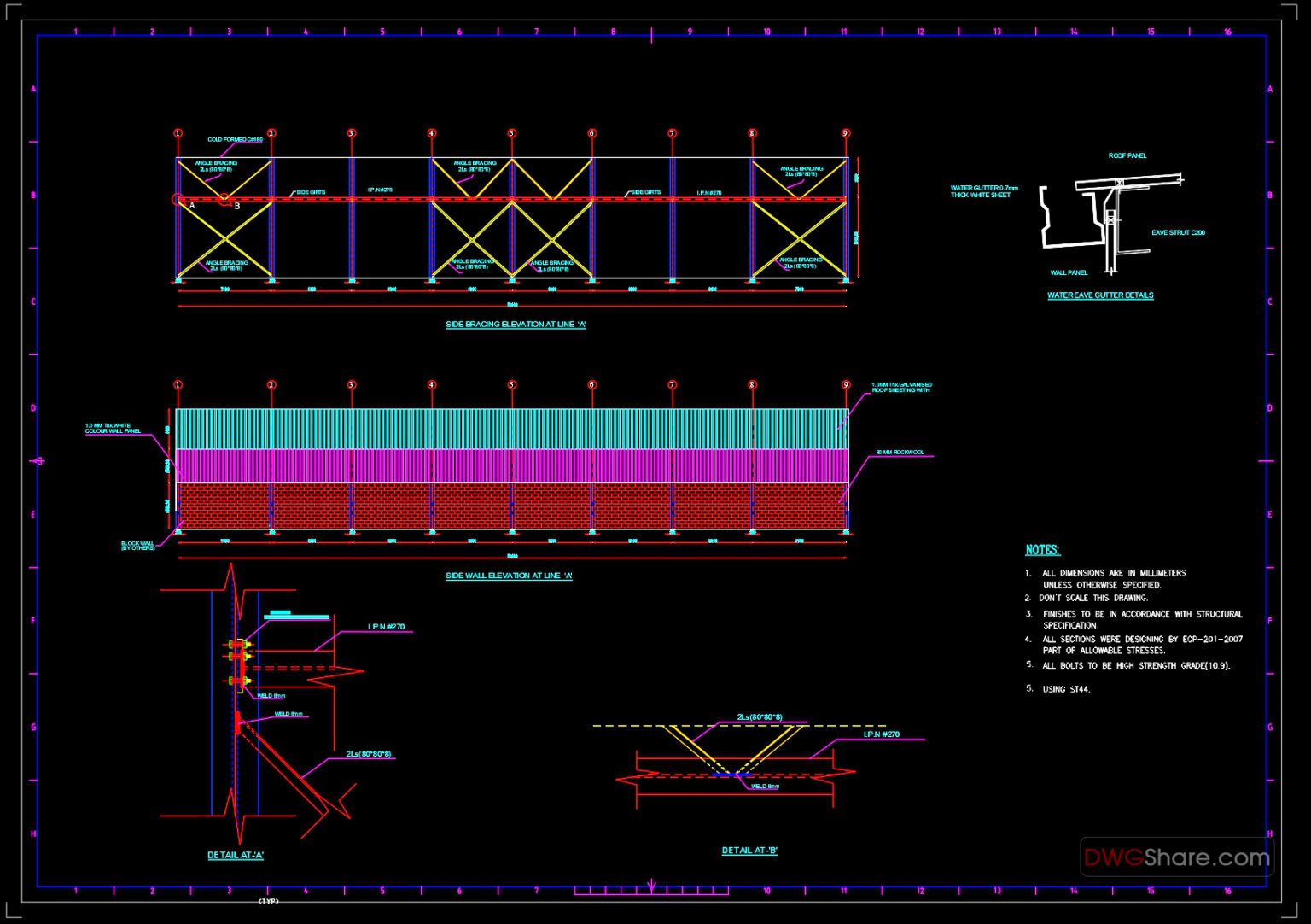 47.Side Walls Elevation and Bracing Details CAD