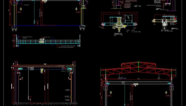 48.Overhead Crane Structural Details CAD - Free Cad Blocks, download ...