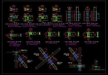 50.Structural Steel Connections Details Autocad Drawing