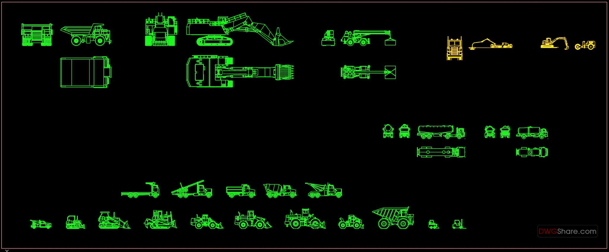 52.Construction Machines Autocad Blocks Free Download