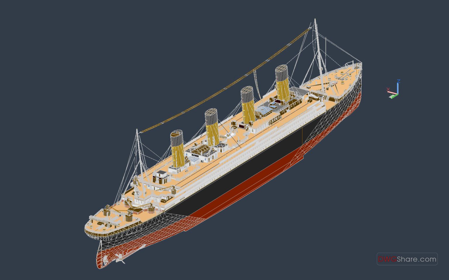 54.Titanic 3D AutoCAD File DWG
