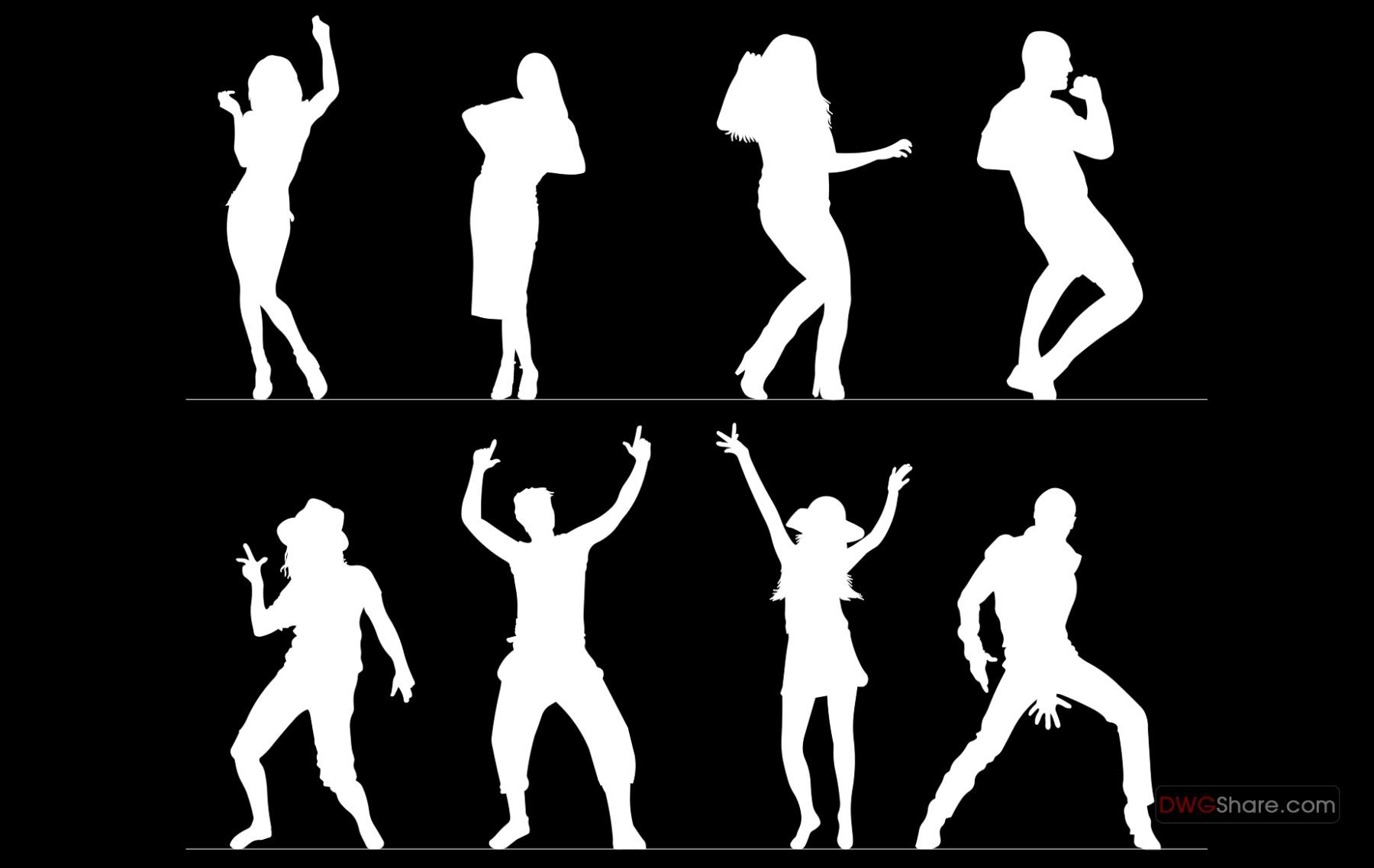 55.People Dancing free AutoCAD drawings