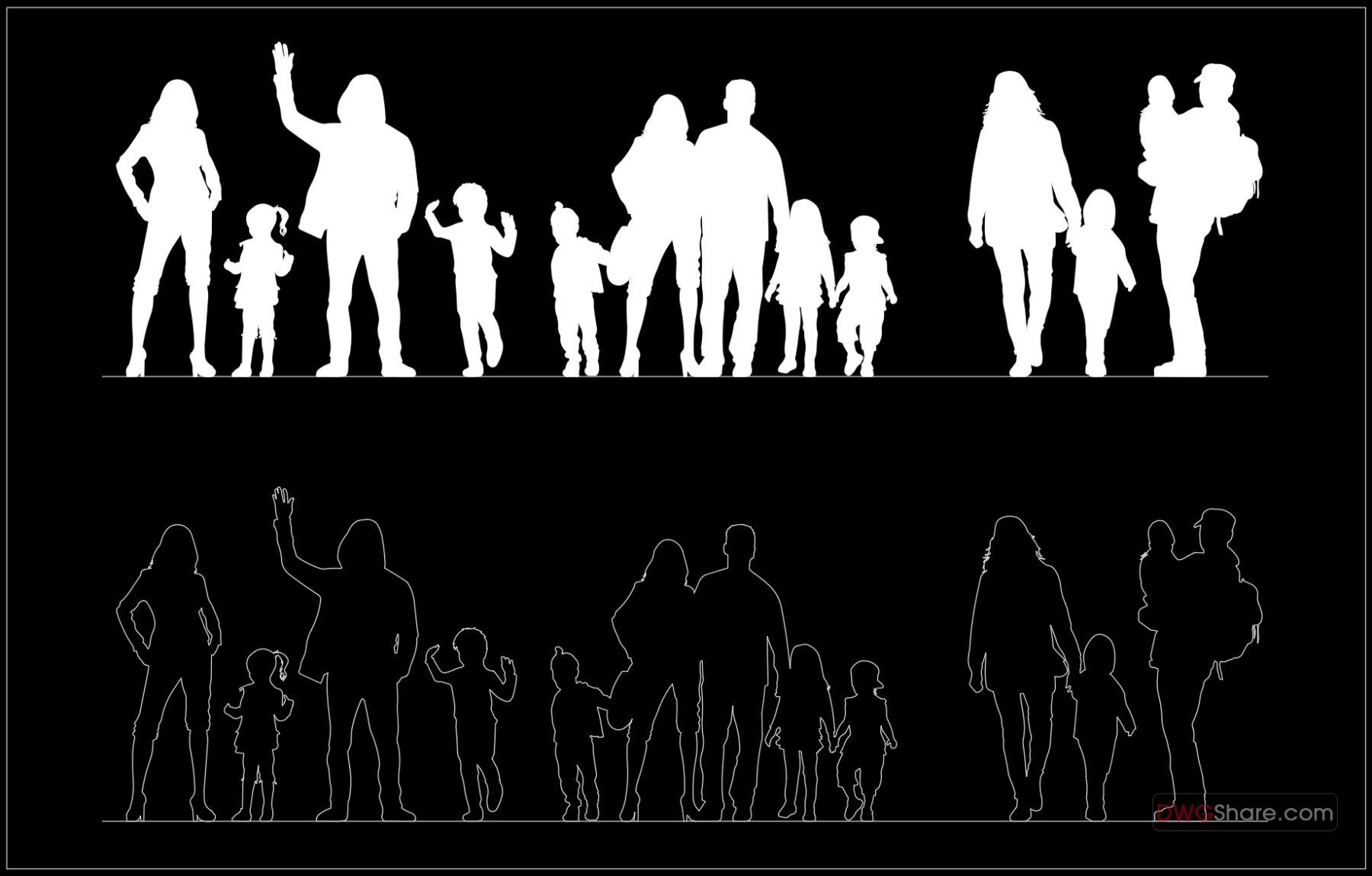 57.People Family free AutoCAD drawings