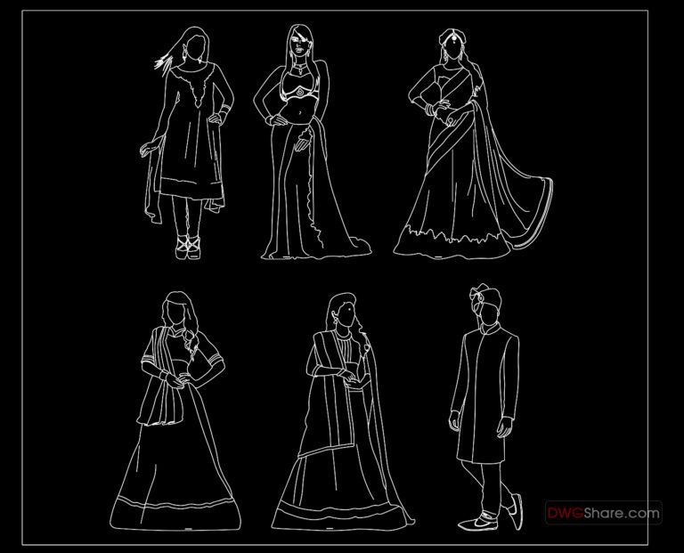 59.Indian People free AutoCAD drawings