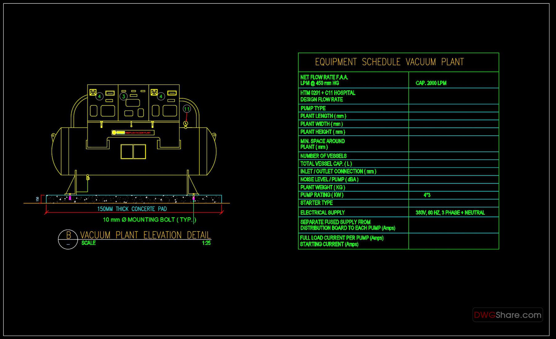 63.Vaccium - Compressed Air Plant and AGSS Details CAD Drawing DWG