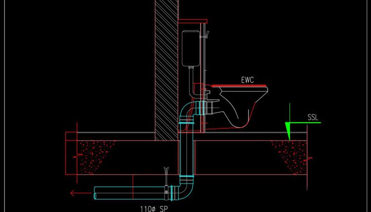 67.Typical Section of Vanity Type EWC CAD Drawing DWG - Free Cad Blocks ...