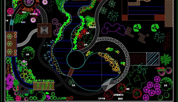 67.Urban Garden Plan Design Layout Plan CAD - Free Cad Blocks, download ...