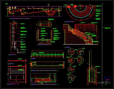 68.Circle stairway dwg template