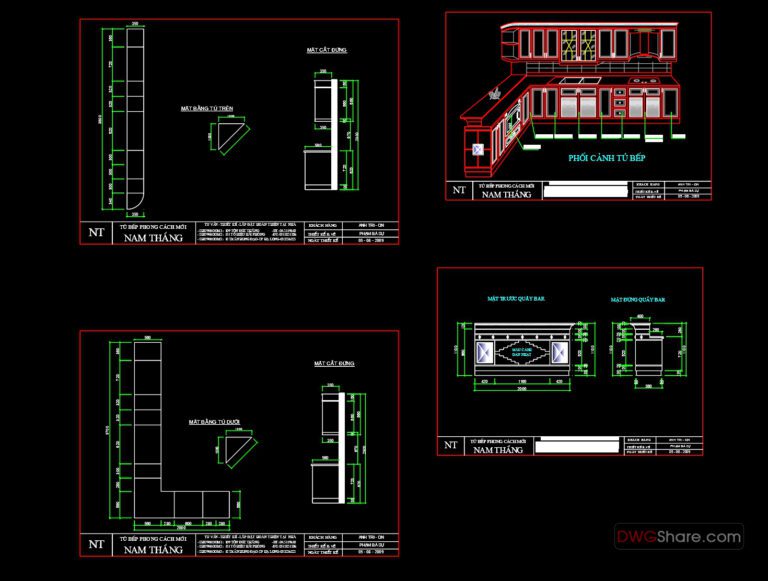 68.Traditional kitchen cupboard, kitchen cabinets autocad drawing