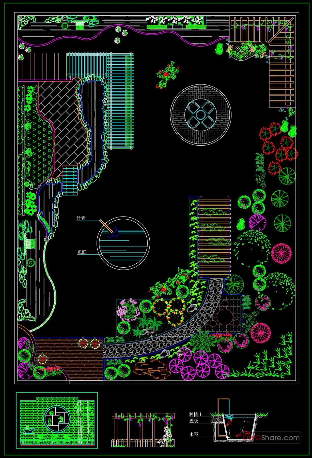 68.Urban Garden Plan Design Layout Plan CAD
