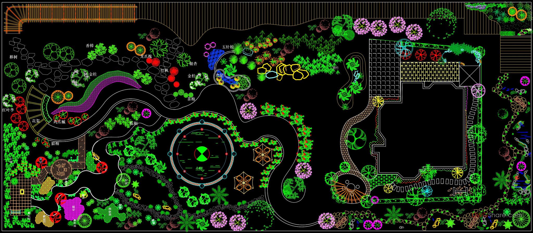69.Urban Garden Plan Design Layout Plan CAD