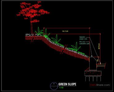 70.Autocad Drawing Of Planting on Slope Details For Free Download