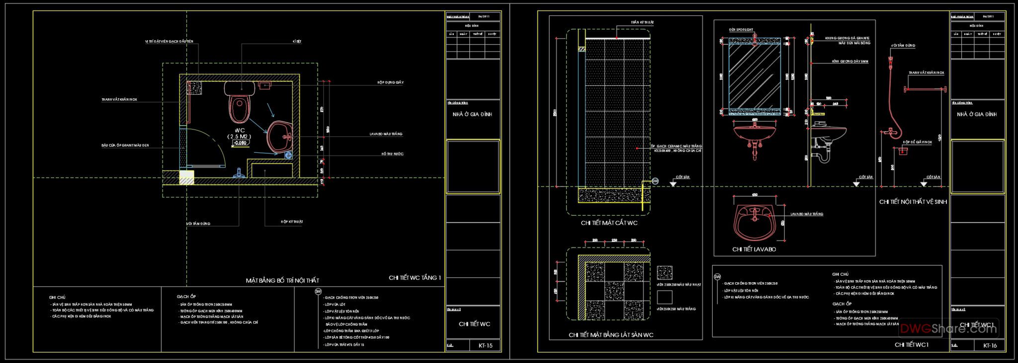 74.WC Layout Plan and elevations details AutoCAD drawing download