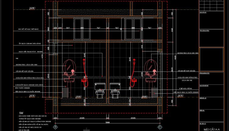 75.WC Layout Plan and elevations details AutoCAD drawing download ...