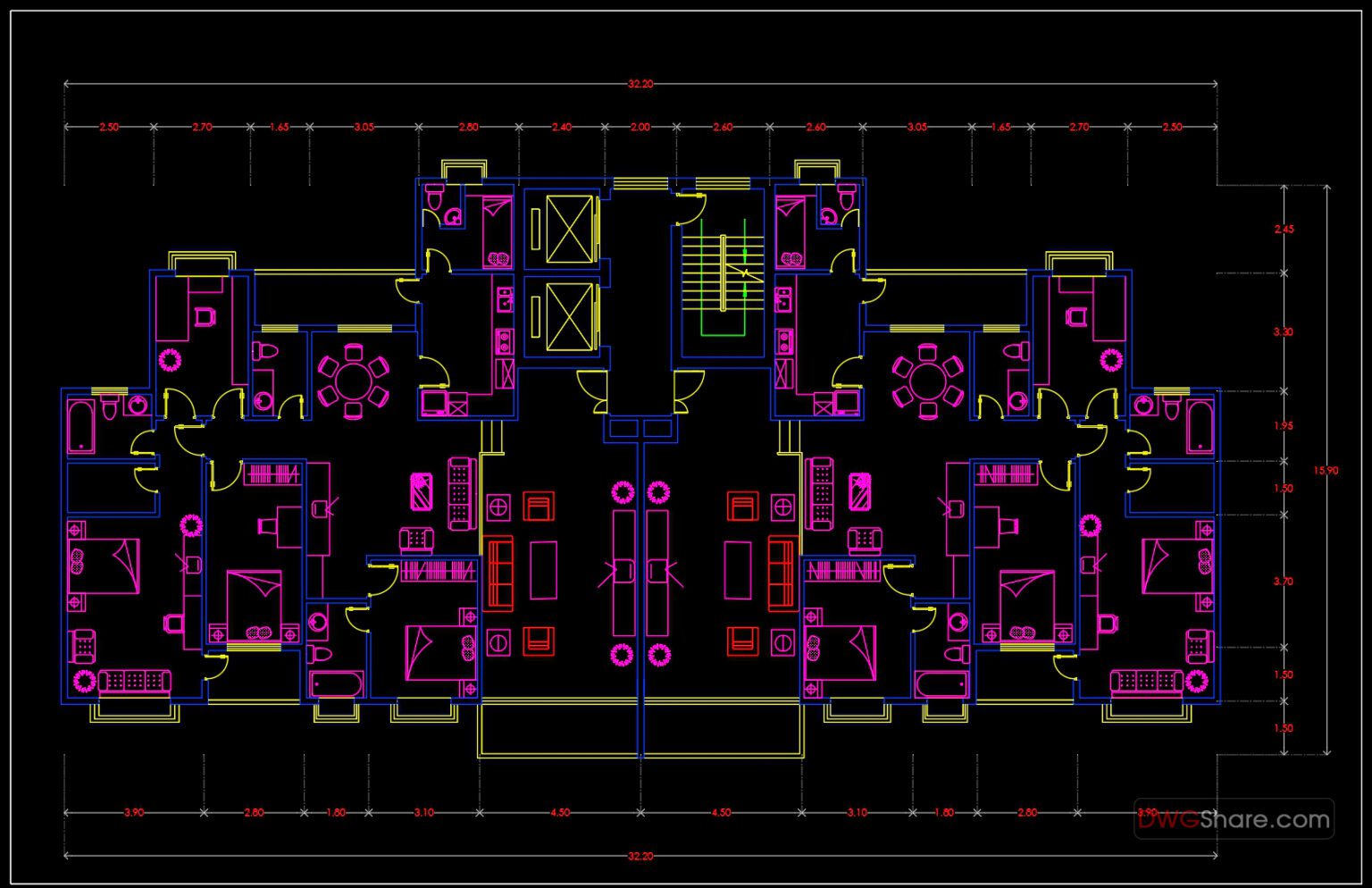 84.Apartment Plan AutoCAD File Free Download