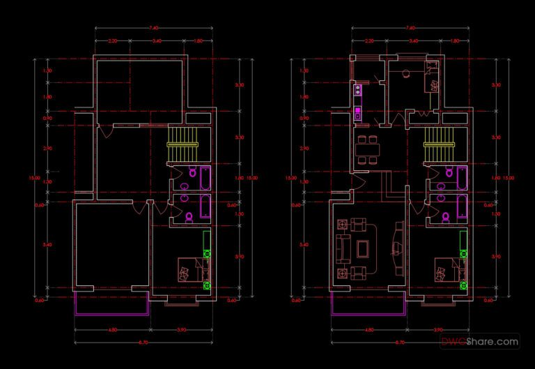 88.House Plan Design AutoCAD File Free download