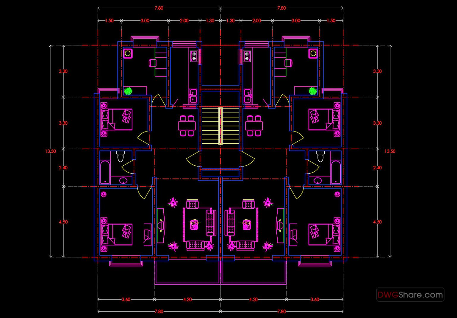 90.Apartment Plans AutoCAD File Free Download