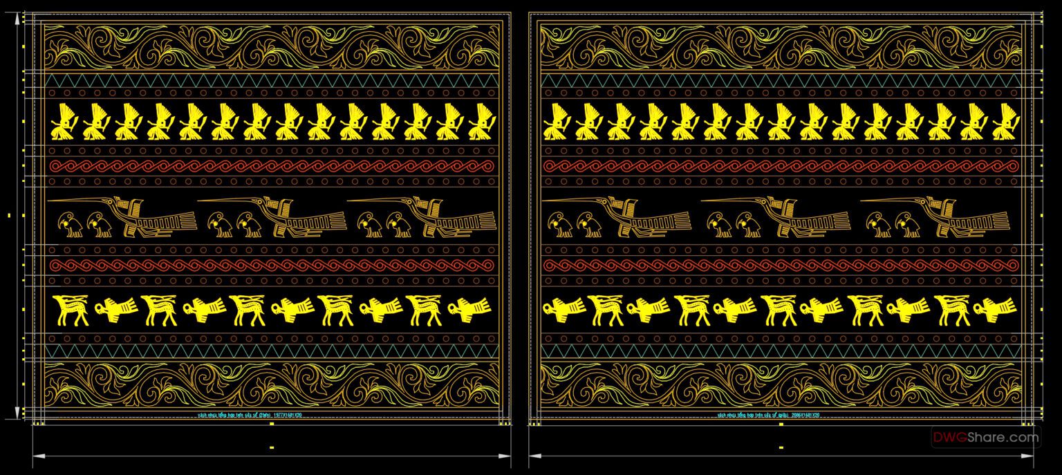 91.Asian Traditional Pattern AutoCAD Blocks Free Download