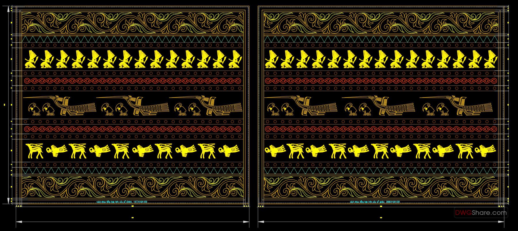 91.Asian Traditional Pattern AutoCAD Blocks Free Download