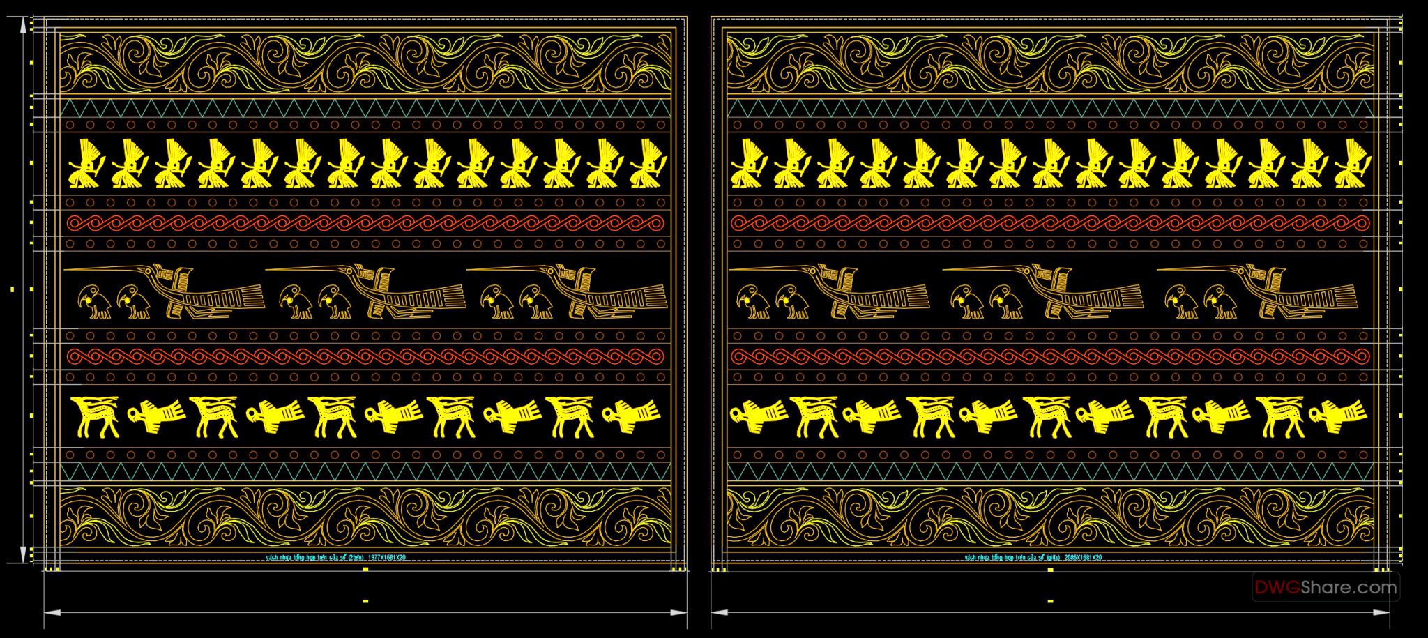 91.Asian Traditional Pattern AutoCAD Blocks Free Download