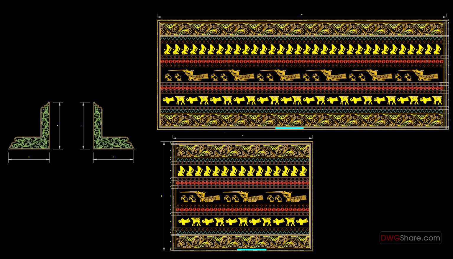 91.Asian Traditional Pattern AutoCAD Blocks Free Download