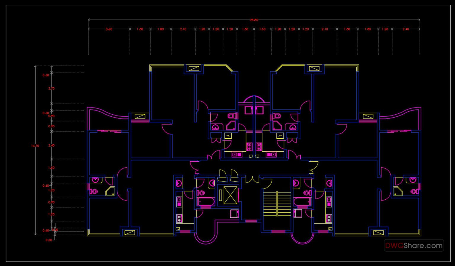 93.Apartment Plans AutoCAD File Free Download