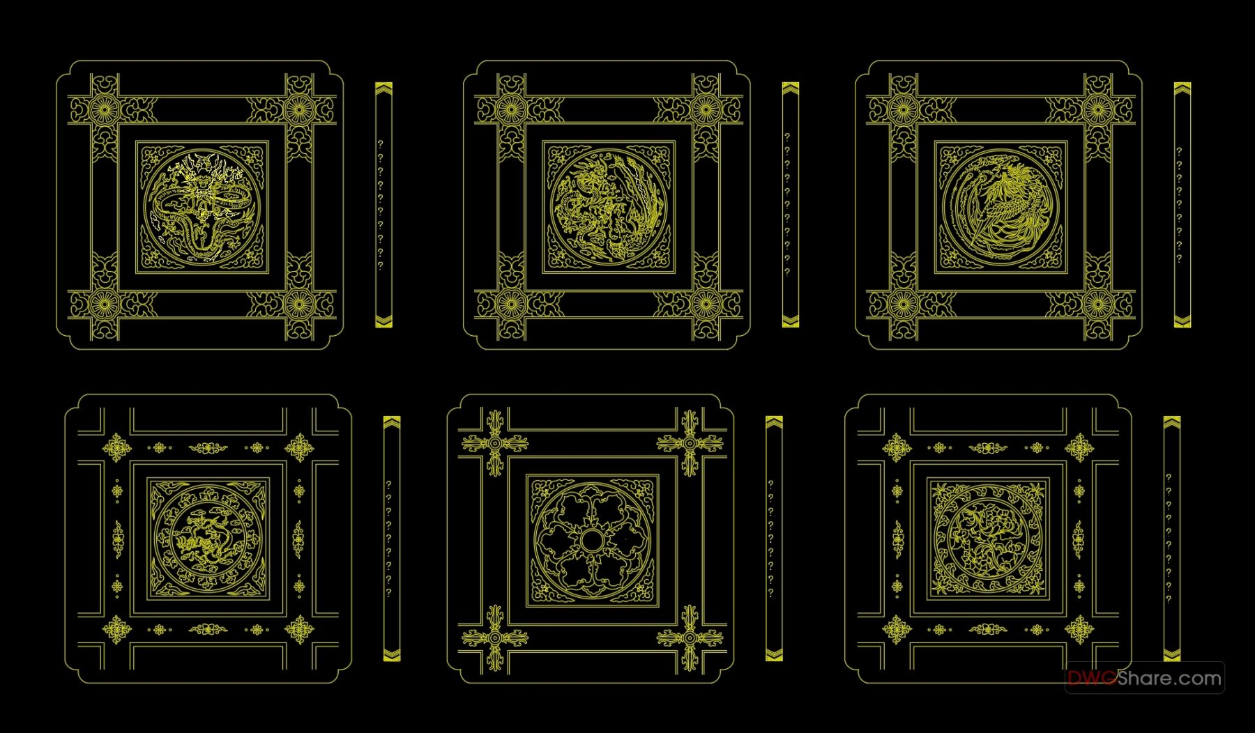 98.Asian Traditional Pattern AutoCAD Blocks Free Download