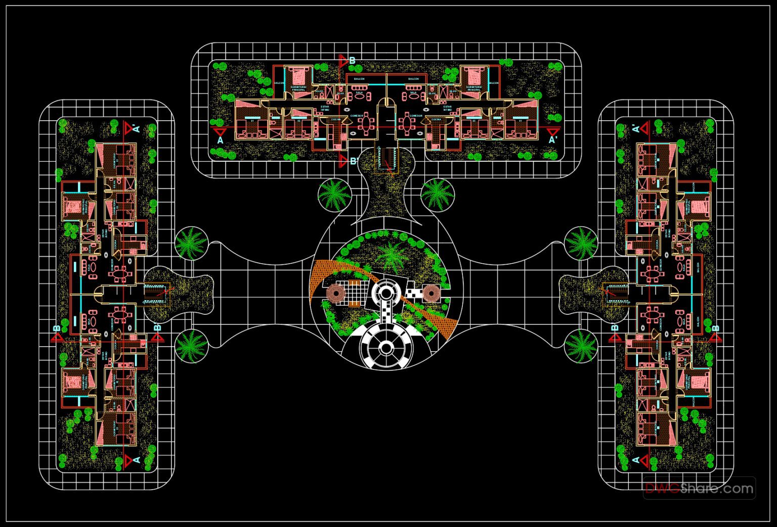 Apartment Building AutoCAD File Free Download