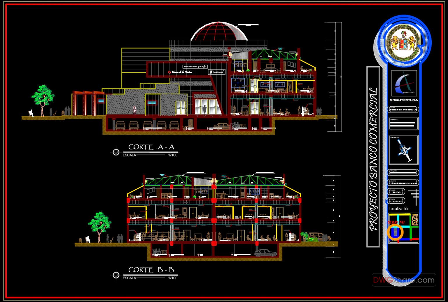 Banking Center DWG Full Project for AutoCAD