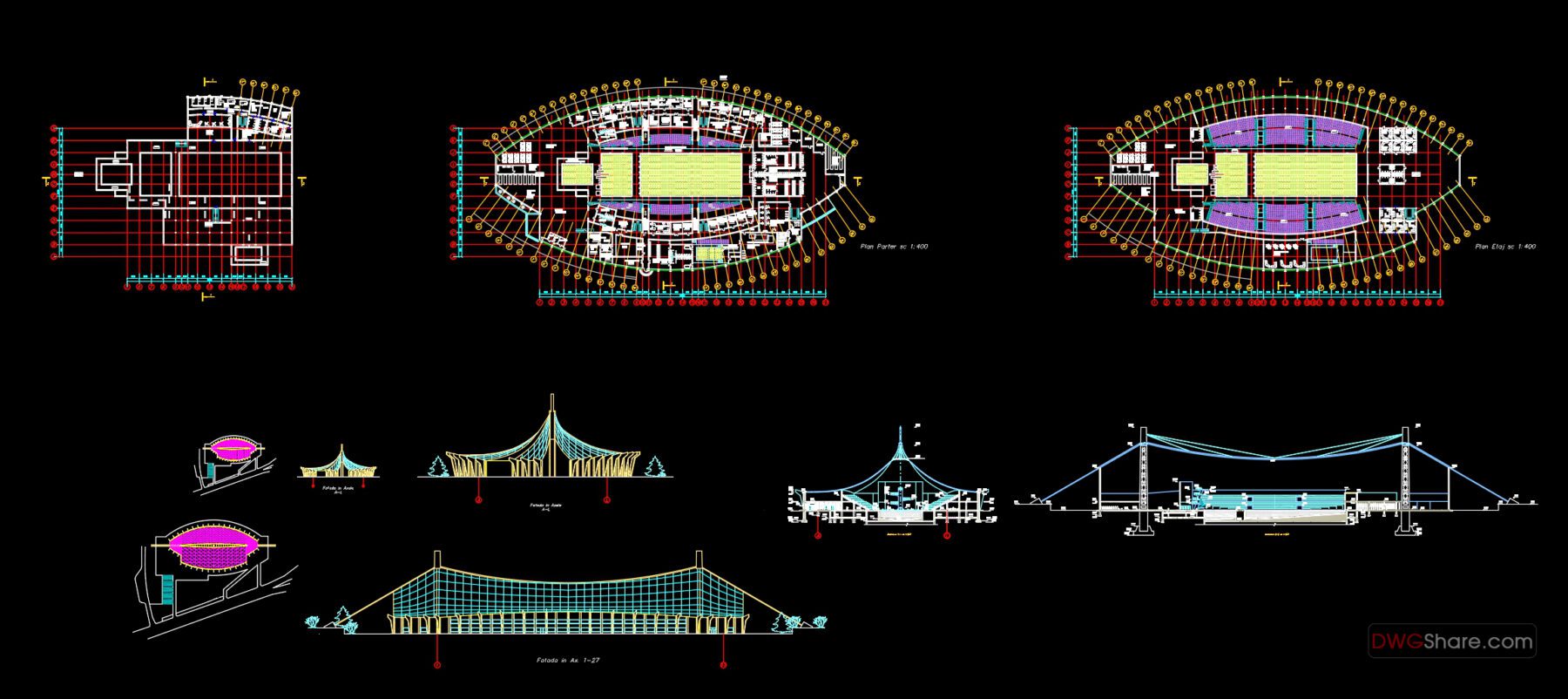 Full Indoor Swimming Pool Project Autocad drawings