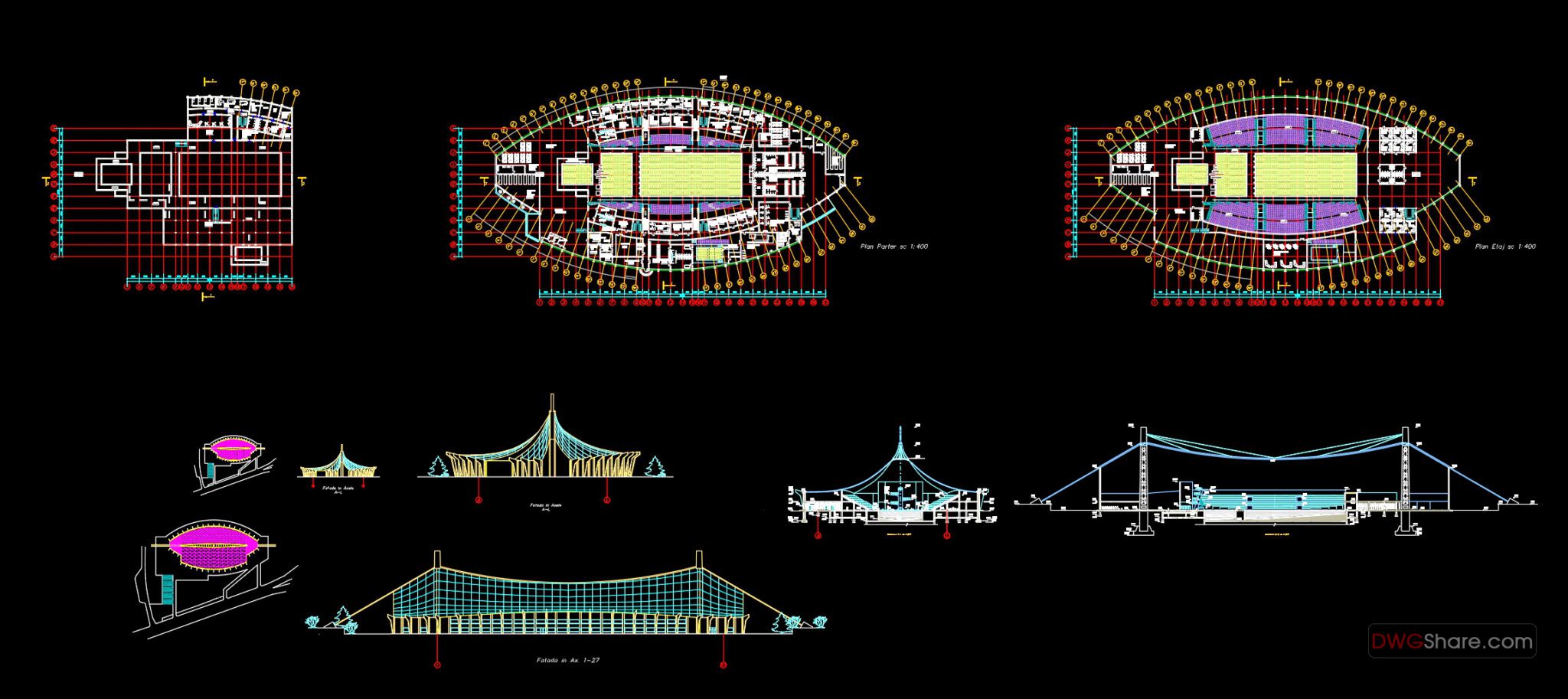 Full Indoor Swimming Pool Project Autocad drawings