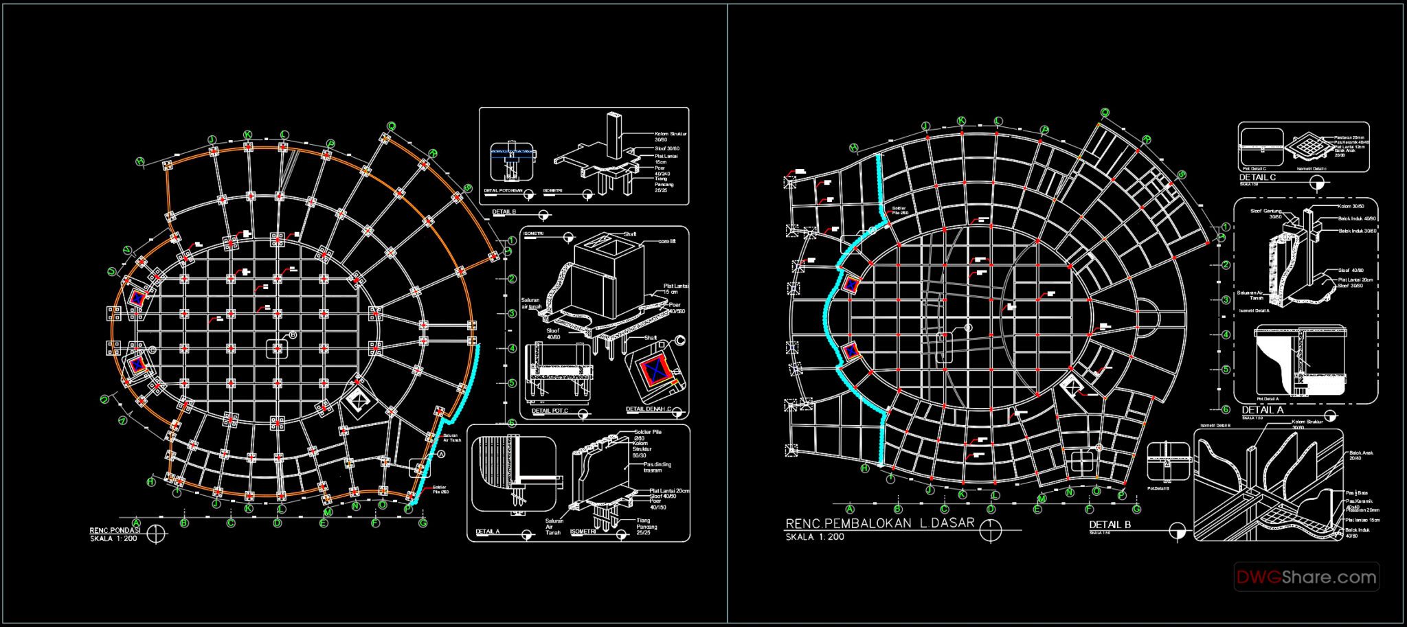 Performance room Details Autocad File Dwg
