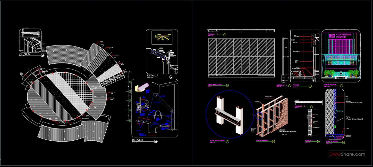 Performance room Details Autocad File Dwg