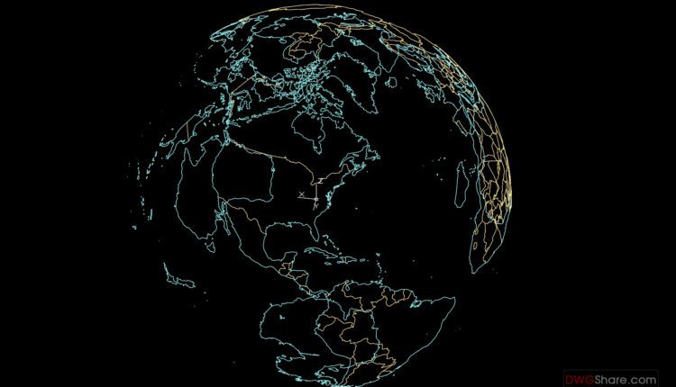 Worldmap 3D Map Free AutoCAD File Download (2) - Free Cad Blocks ...