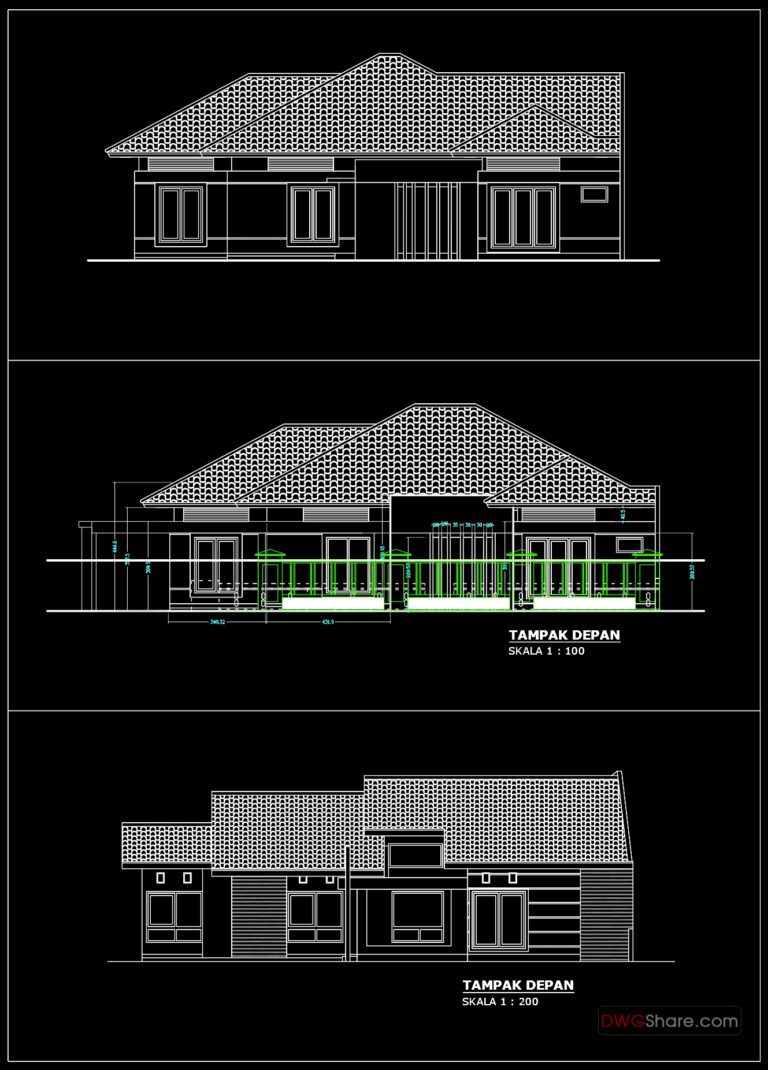 106.Autocad House Plan Free DWG Drawing Download 216m2