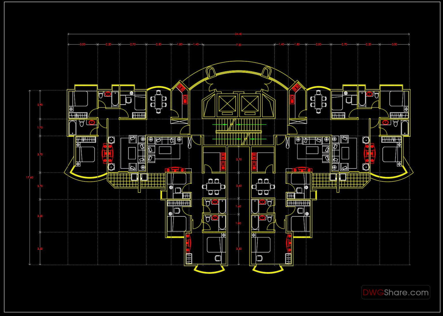 112.Apartment Plan AutoCAD File Free Download