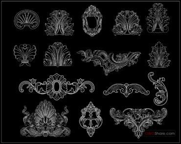 126.Carved cad block free dwg
