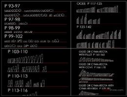 130.Mouldings One Profiles AutoCAD blocks free download