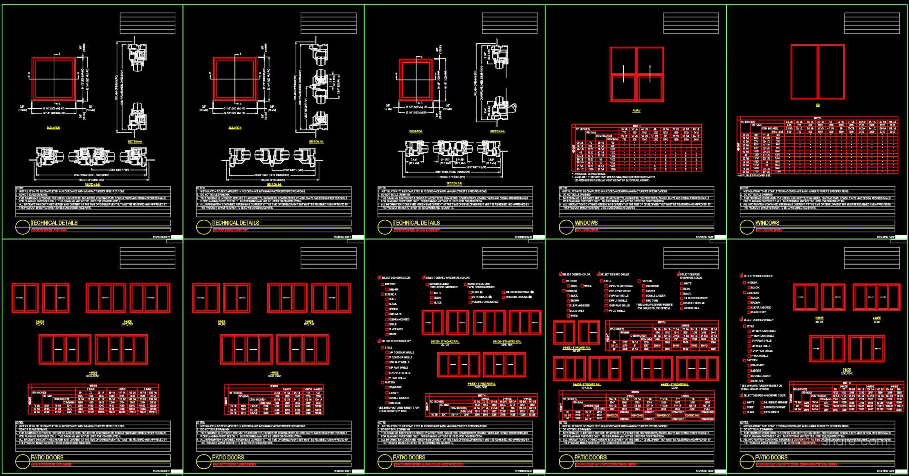159.Details And Terms Of Typical Aluminum Windows In Autocad File