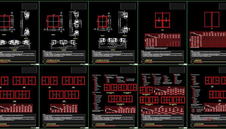 159.Details And Terms Of Typical Aluminum Windows In Autocad File ...