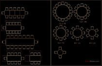 163.Dining tables and chairs Plan AutoCAD File Free Download