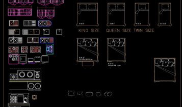 35.Beds top view and front view AutoCAD blocks free download