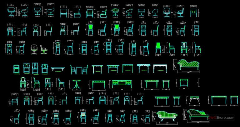 178.Chair cad block Free DWG and Block